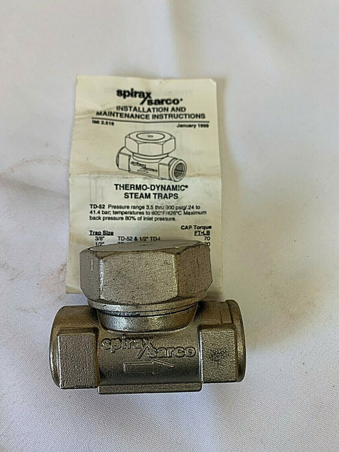 Spirax Sarco TD52 1/2 inch Thermo-Dynamic Steam Trap – Leading Edge ...